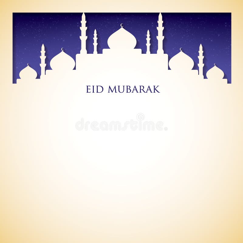 Eid Mosque Card stock vector. Illustration of invitation - 163955957
