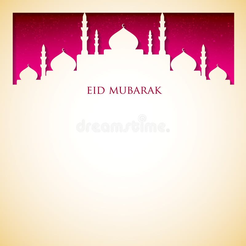 Eid Mosque Card stock vector. Illustration of mohammad - 163955995