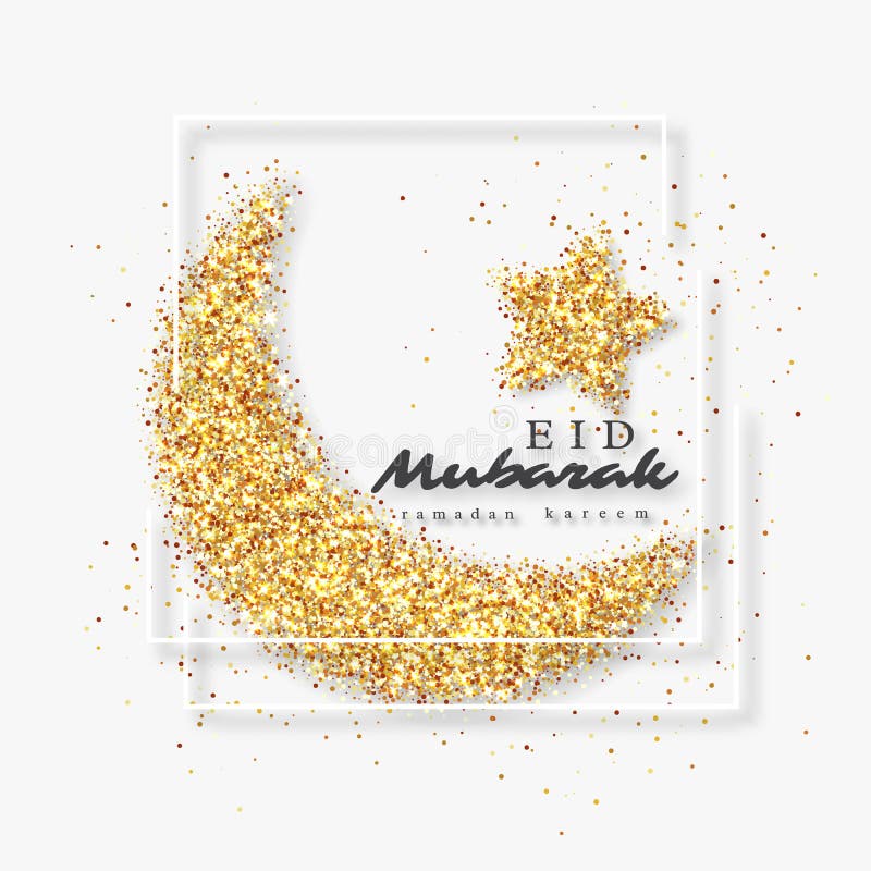 Eid Mubarak Glitter Design. Stock Vector - Illustration of culture ...