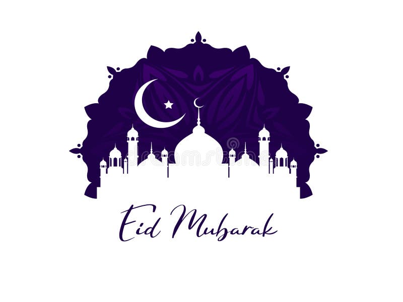 Eid Mubarak mosque stock illustration. Illustration of calligraphy ...