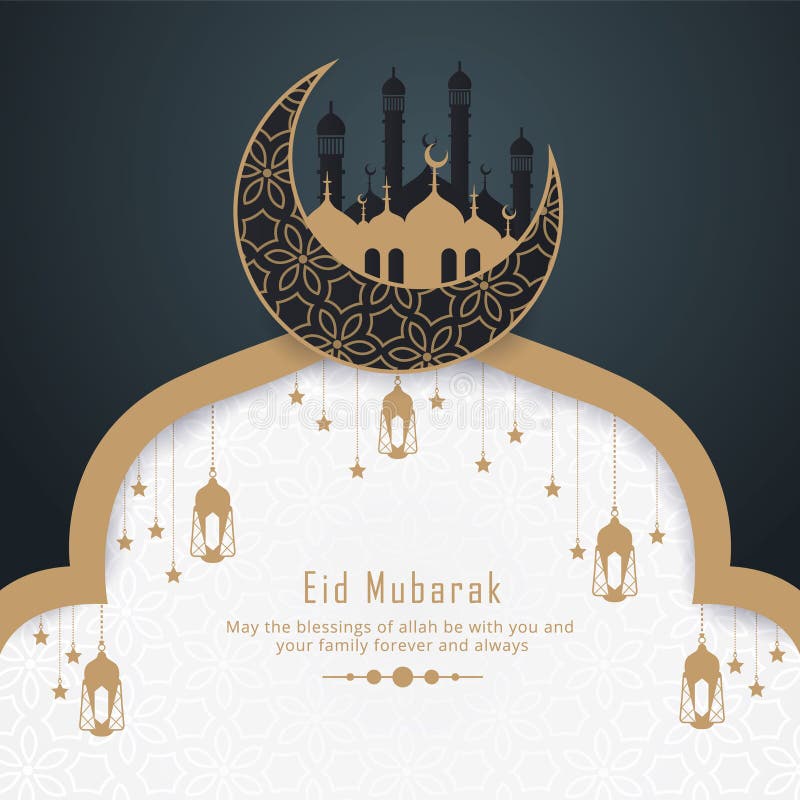 Eid Mubarak Post Design stock illustration. Illustration of mubarak ...
