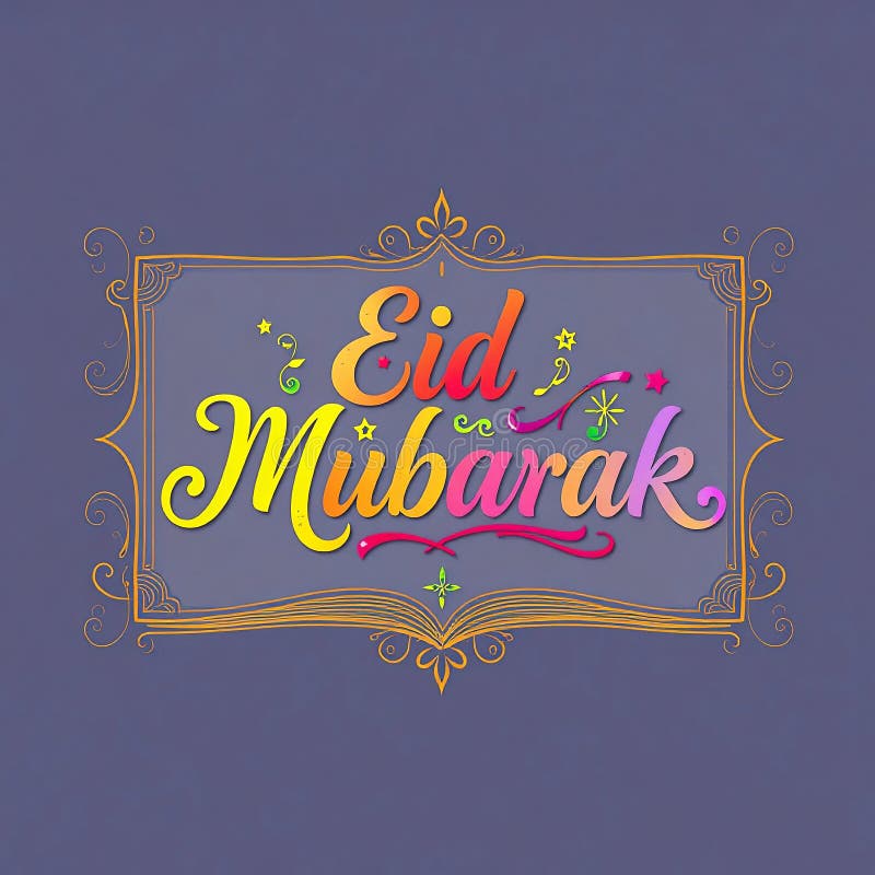 Eid Mubarak Typography Design Stock Illustration - Illustration of ...