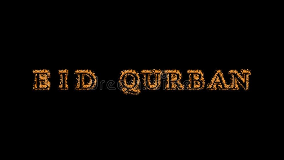 Eid Qurban Fire Text Effect Black Background Stock Illustration ...