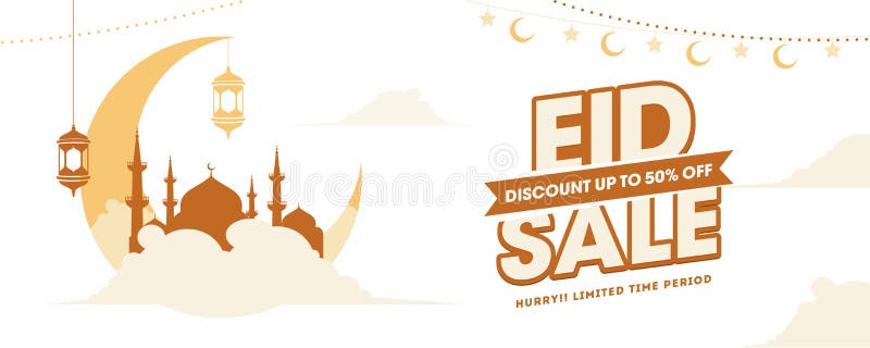 Eid Sale with Discount Offer Header or Banner Design. Stock ...