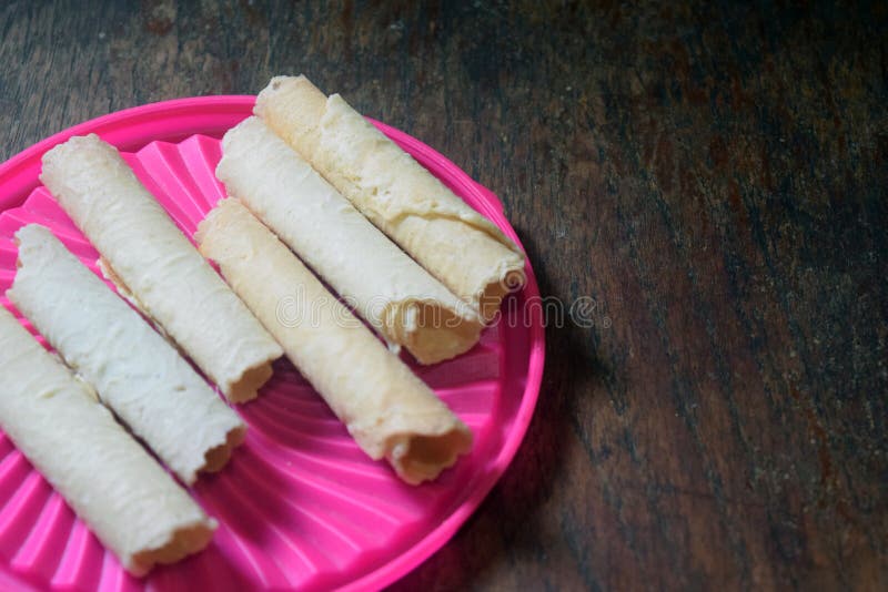 Eid Snacks Which are Usually Called Egg Rolls are in Red Plastic ...
