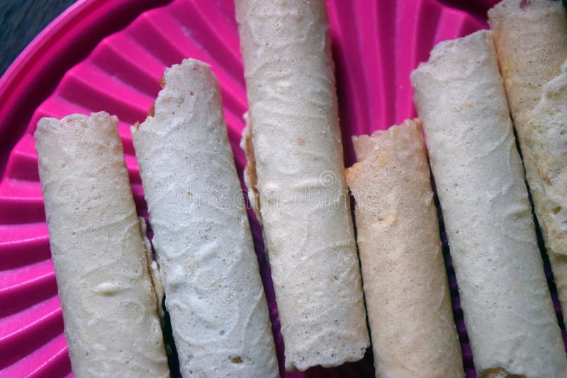 Eid Snacks Which are Usually Called Egg Rolls are in Red Plastic ...