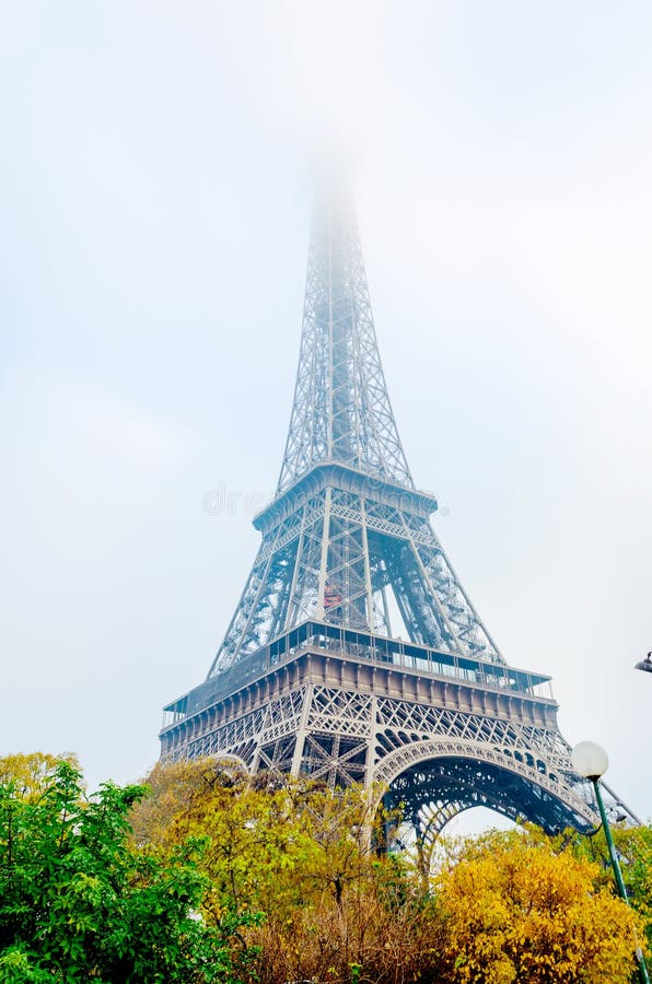 Eifel tower stock image. Image of misty, tall, landmark - 75163129