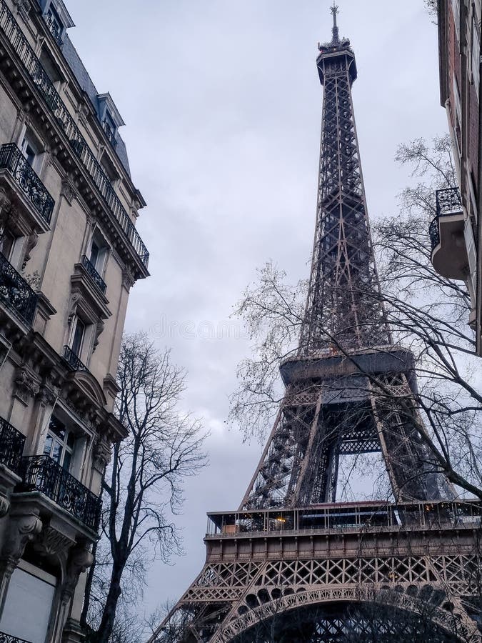 Eifel Tower in Paris from Below. Part of the Eifel Tower Just Below it ...
