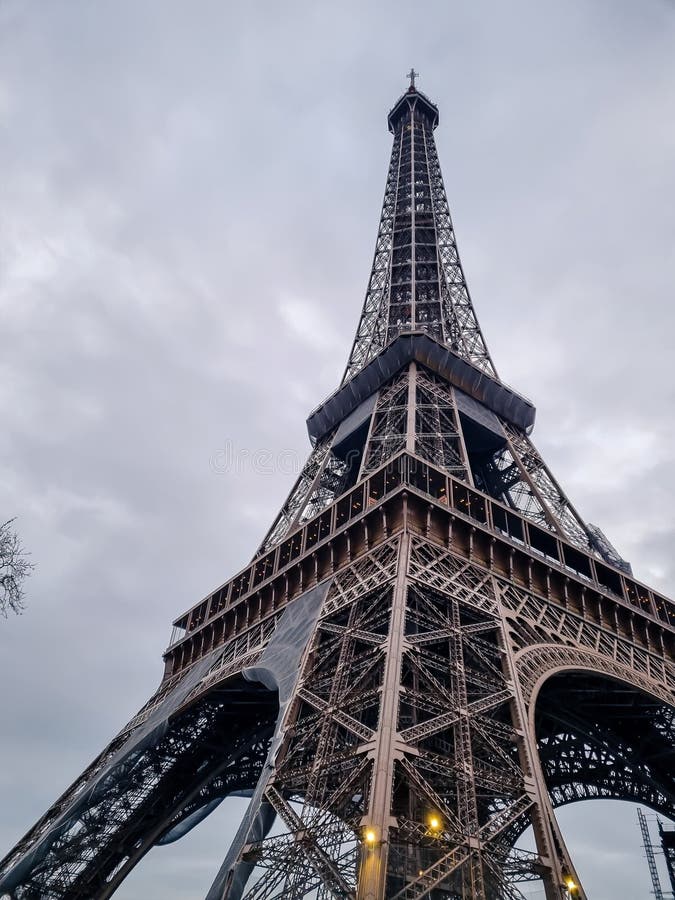 Eifel Tower in Paris from Below. Part of the Eifel Tower Just Below it ...