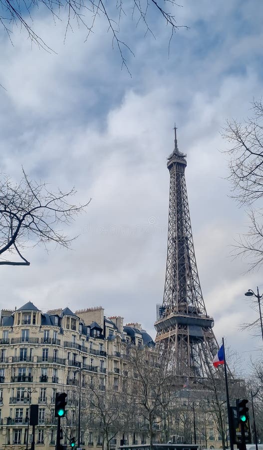 Eifel Tower in Paris from Below. Part of the Eifel Tower Just Below it ...