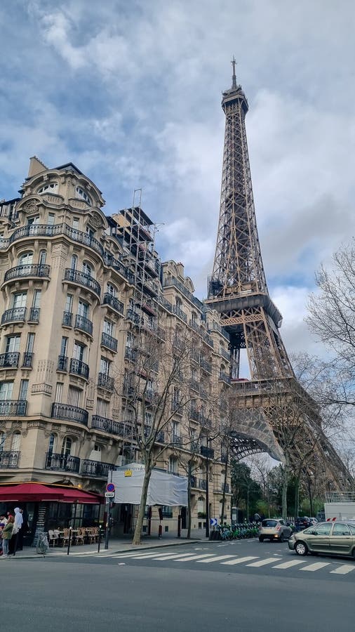 Eifel Tower in Paris from Below. Part of the Eifel Tower Just Below it ...