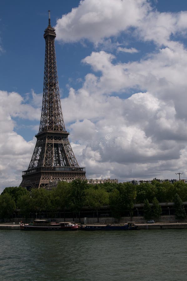 Eifel tower river view stock image. Image of paris, france - 39504849