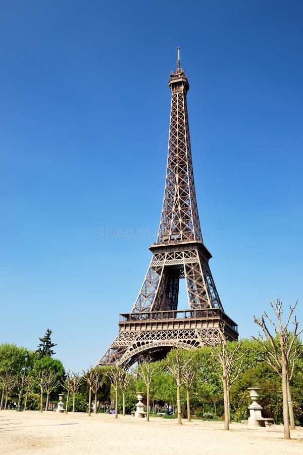 Eiffel tower, side view stock photo. Image of high, champ - 8134800