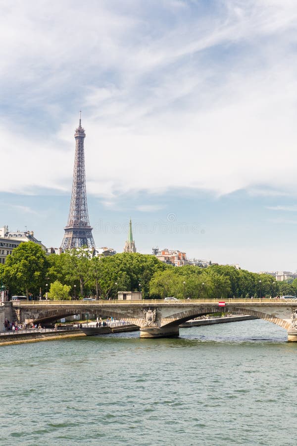 Eiffel Tower Along River Seine Stock Image - Image of france, travel ...