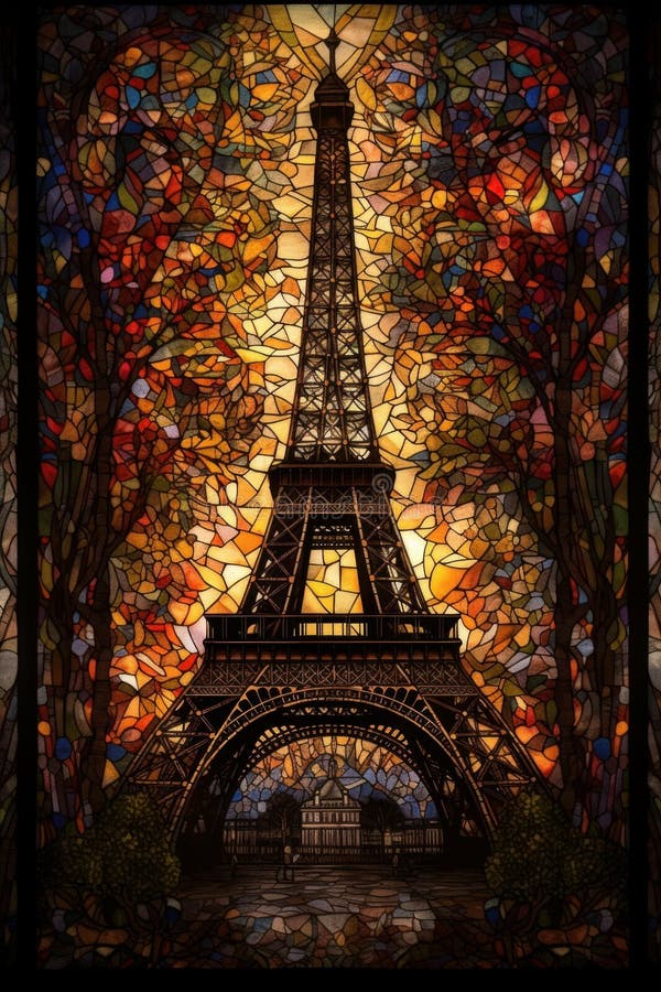 Eiffel Tower Biggest Tower in the World Colorful Art Vector Generative ...