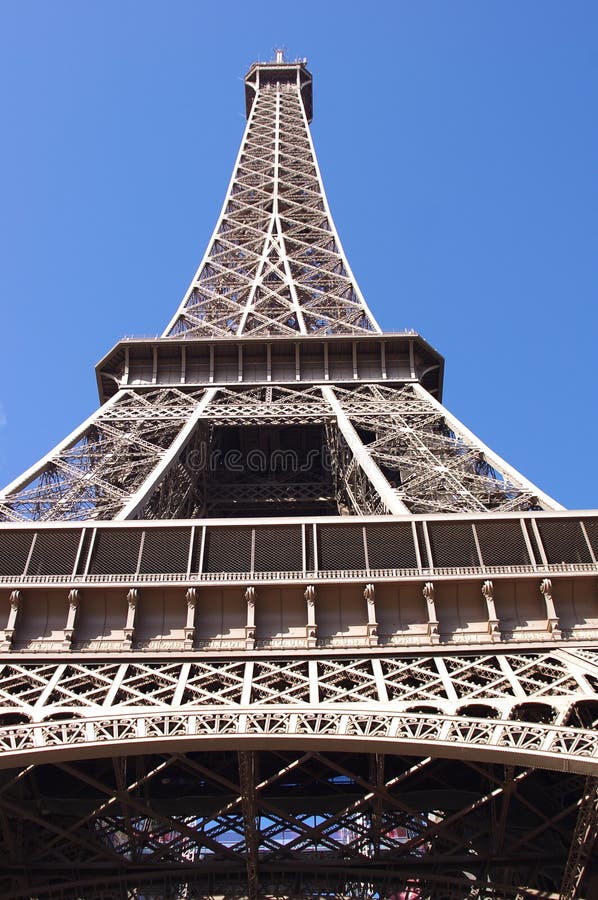 Eiffel Tower on Blue Sky Background, Paris Stock Image - Image of blue ...