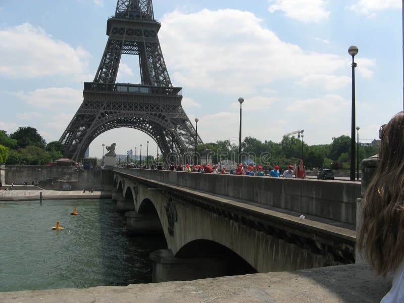 Eiffel Tower and Bridge stock photo. Image of - 91776114