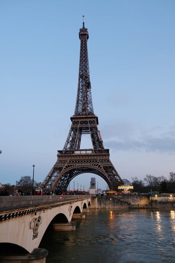 Eiffel Tower and Bridge at Paris France Stock Image - Image of museum ...