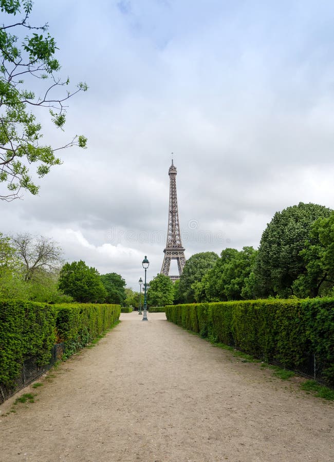 Eiffel Tower at Champ De Mars Park in Paris Stock Image - Image of ...