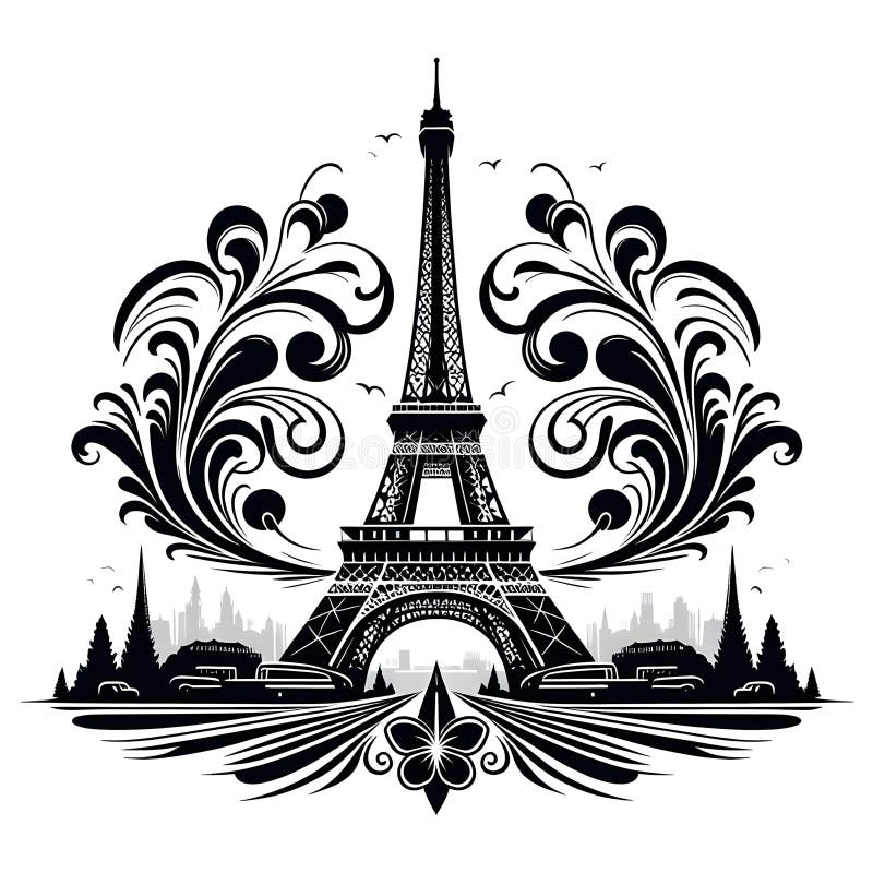 The eiffel tower stock illustration. Illustration of graphic - 373715008