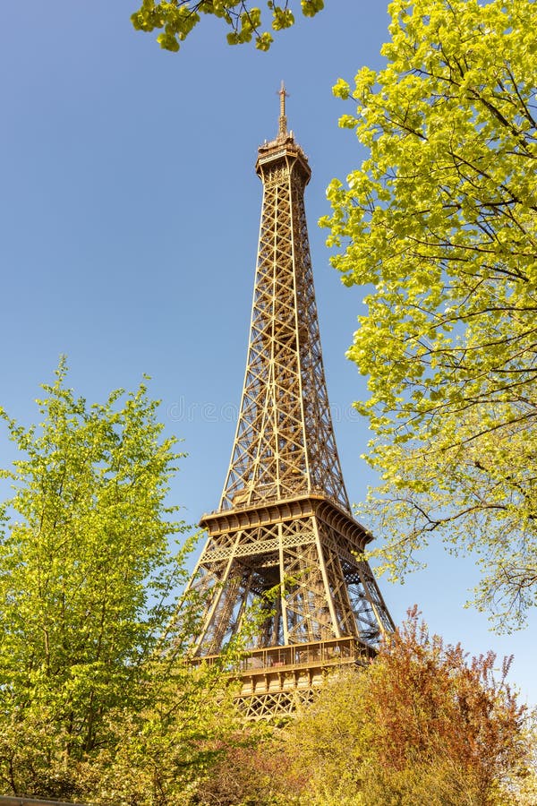 Eiffel Tower and Field of Mars in Spring, Paris, France Stock Image ...