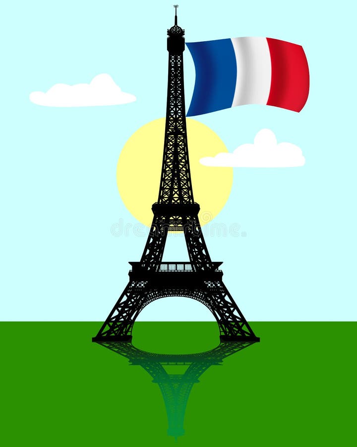 The Eiffel Tower with a Map and Flag of France Stock Vector ... The Eiffel Tower with a Map and Flag of France Stock Vector ...