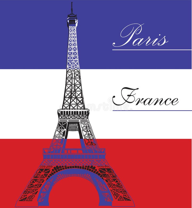 Eiffel Tower on French Flag Background Stock Vector - Illustration of ... Eiffel Tower on French Flag Background Stock Vector - Illustration of ...