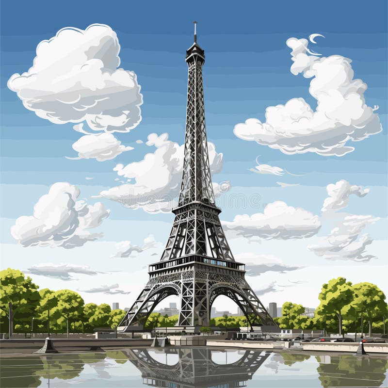 Eiffel Tower Hand-drawn Comic Illustration. Eiffel Tower. Vector Doodle ...