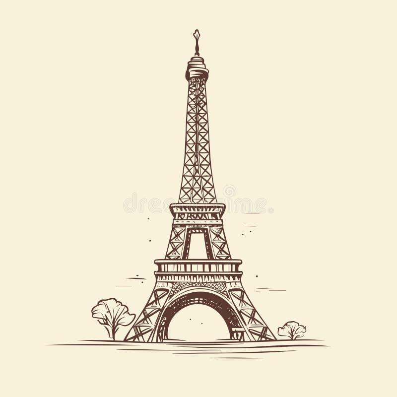 Eiffel Tower Hand-drawn Comic Illustration. Eiffel Tower. Vector Doodle ...