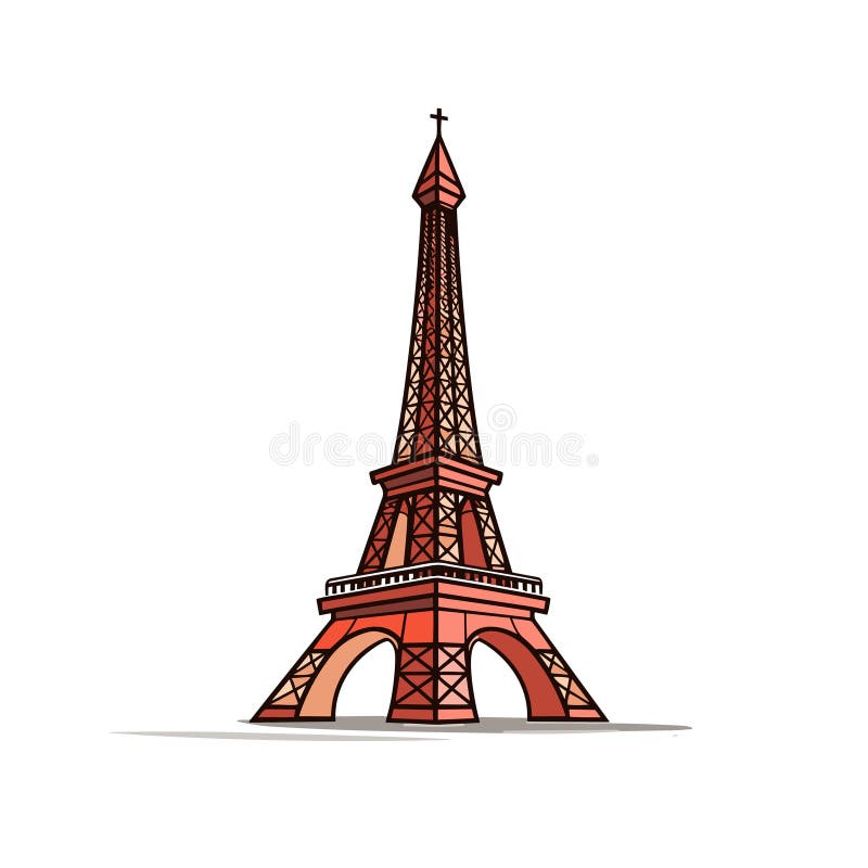 Eiffel Tower Hand-drawn Comic Illustration. Eiffel Tower. Vector Doodle ...
