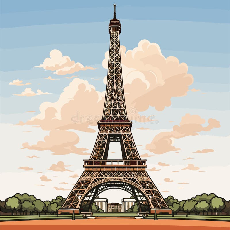 Eiffel Tower Hand-drawn Comic Illustration. Eiffel Tower. Vector Doodle ...