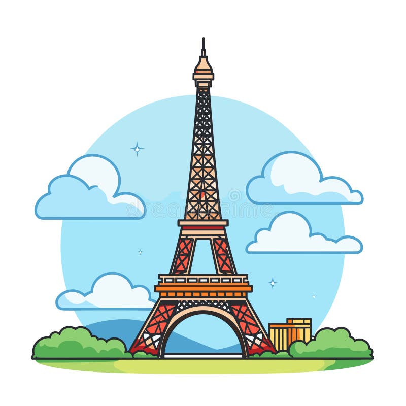 Eiffel Tower Hand-drawn Comic Illustration. Eiffel Tower. Vector Doodle ...