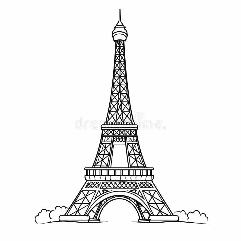 Eiffel Tower Hand-drawn Comic Illustration. Eiffel Tower. Vector Doodle ...