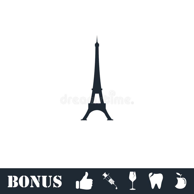 Eiffel tower icon flat stock vector. Illustration of sign - 151746041