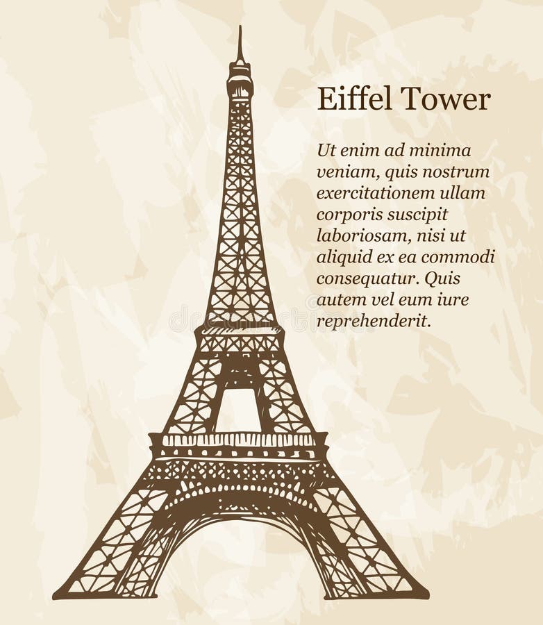 Eiffel Tower illustration stock vector. Illustration of paris - 143344736