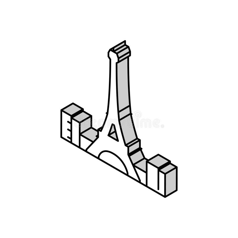 Eiffel Tower Isometric Icon Vector Illustration Stock Vector ...