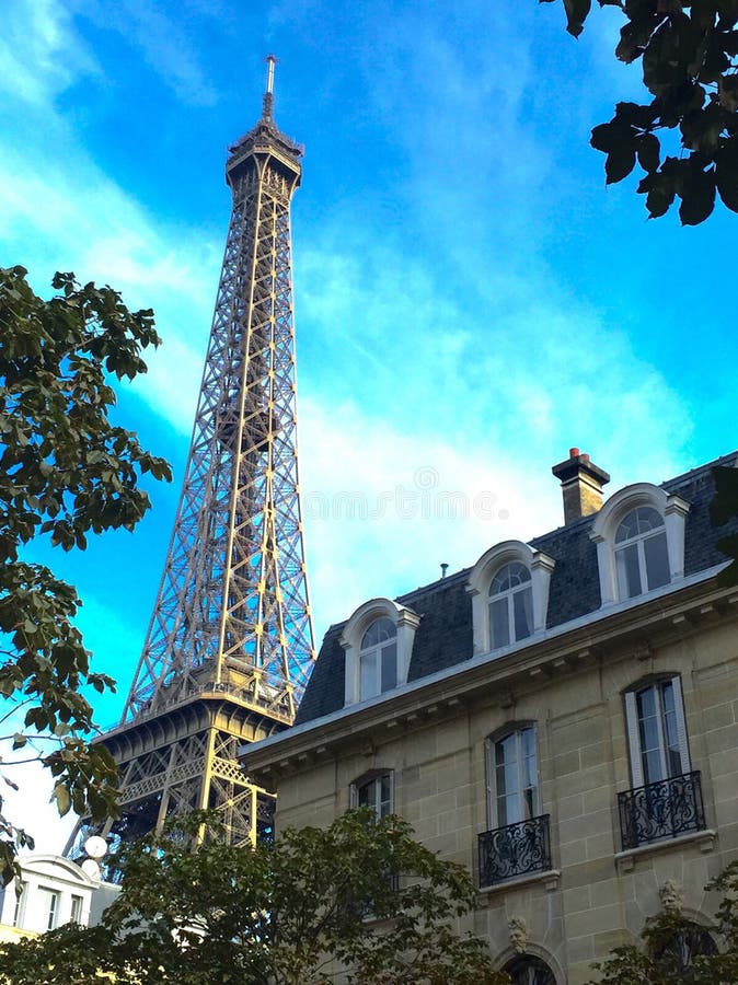Eiffel Tower Landmark - Paris France - Stock Image - Image of ...