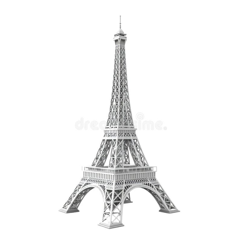 Eiffel Tower Model White Design Landmark France Paris Stock ...