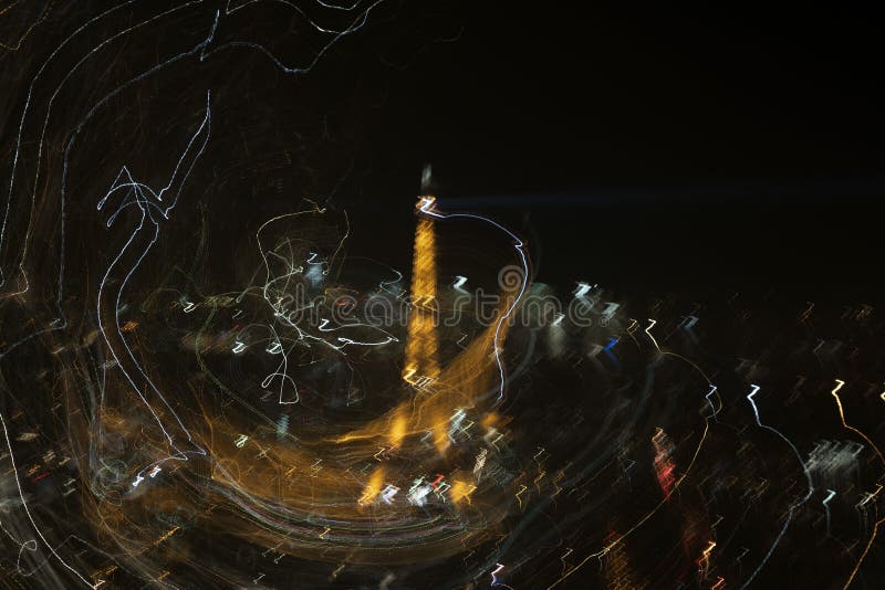 Eiffel Tower Night Blur Movement Light Effect in Camera Editorial Photo ...