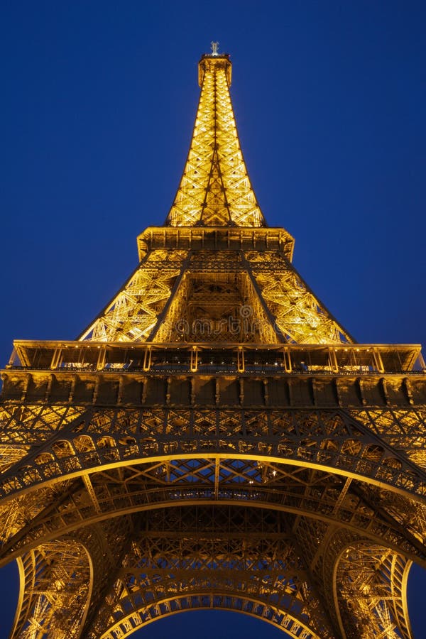 Eiffel Tower in Night - Paris Editorial Photo - Image of outlook ...