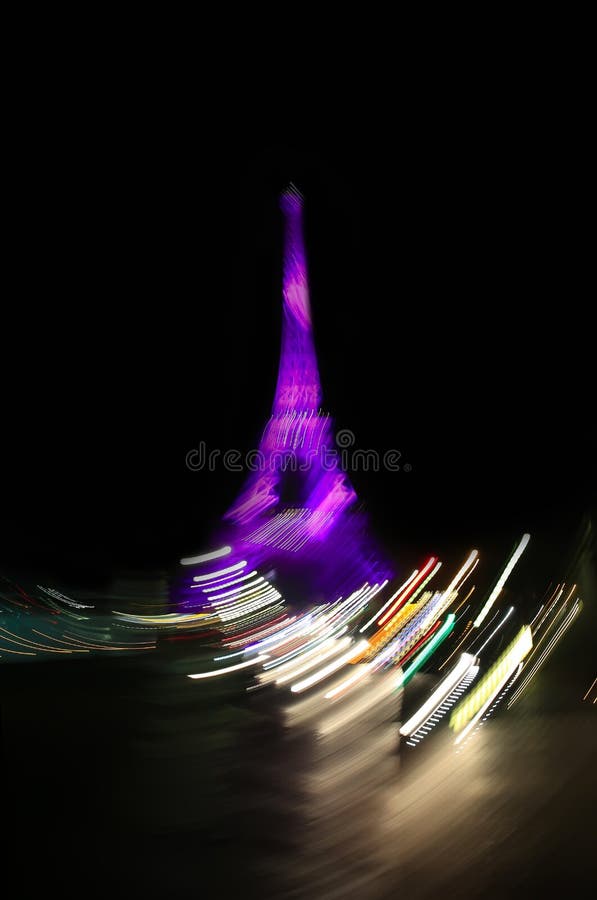 Eiffel Tower in the Night in Paris Editorial Stock Image - Image of ...
