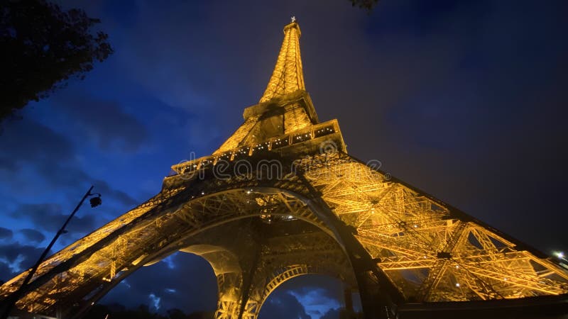 Eiffel Tower at Night on Top O the Hour with Illumination Editorial ...
