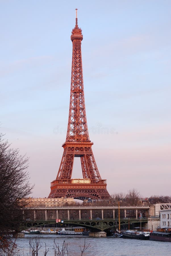 Eiffel tower, side view stock photo. Image of high, champ - 8134800