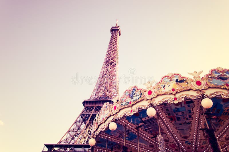 Vintage Carousel Close To Eiffel Tower, Paris Editorial Photo - Image ... Vintage Carousel Close To Eiffel Tower, Paris Editorial Photo - Image ...