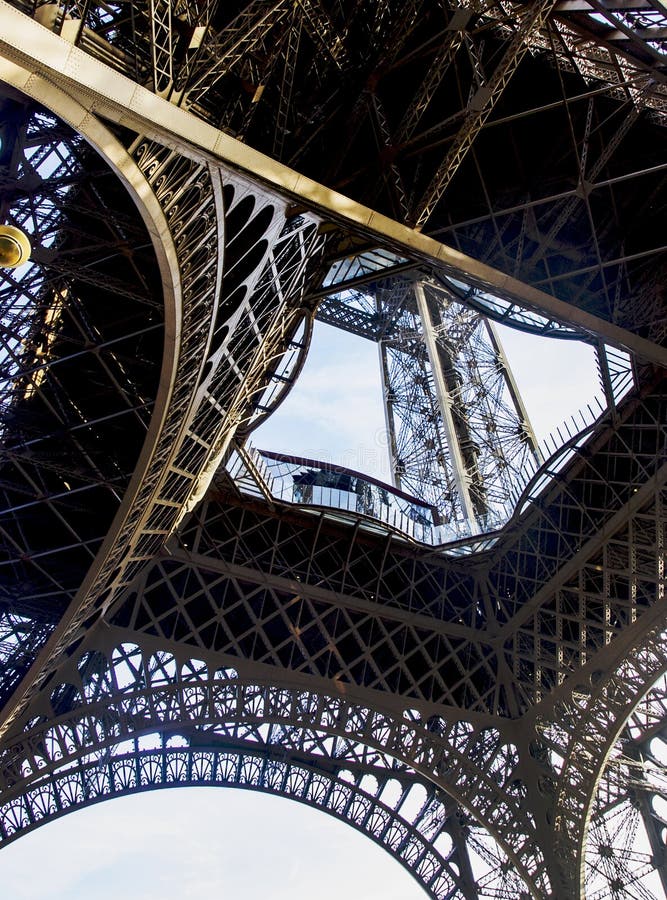 Eiffel Tower in Paris, Detail Stock Image - Image of symmetry, bridge ...