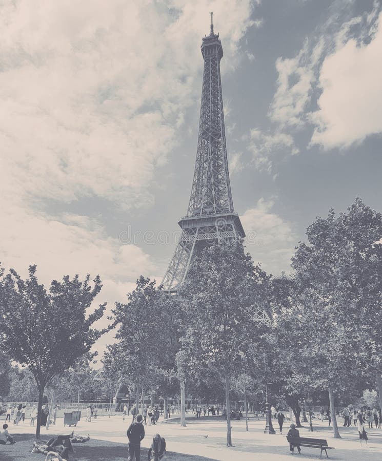 Eiffel Tower in Paris with Filter Editorial Stock Photo - Image of ...