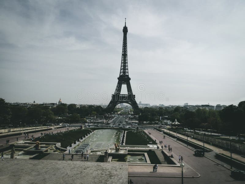 Eiffel Tower in Paris in the Middle of the Picture with Trees in the ...