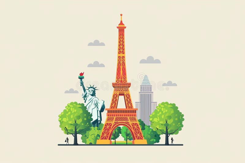 The Eiffel Tower in Paris, a Tall Iron Structure Standing Against the ...