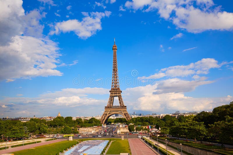 Eiffel Tower in Paris Under Blue Sky France Stock Photo - Image of ...