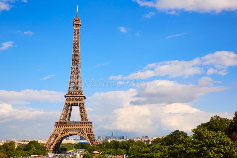 Eiffel Tower in Paris Under Blue Sky France Stock Image - Image of ...